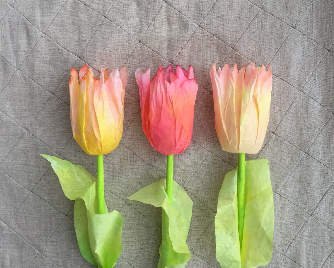 Egg-cellent Spring Coffee Filter Tulips - Cobble and Moss