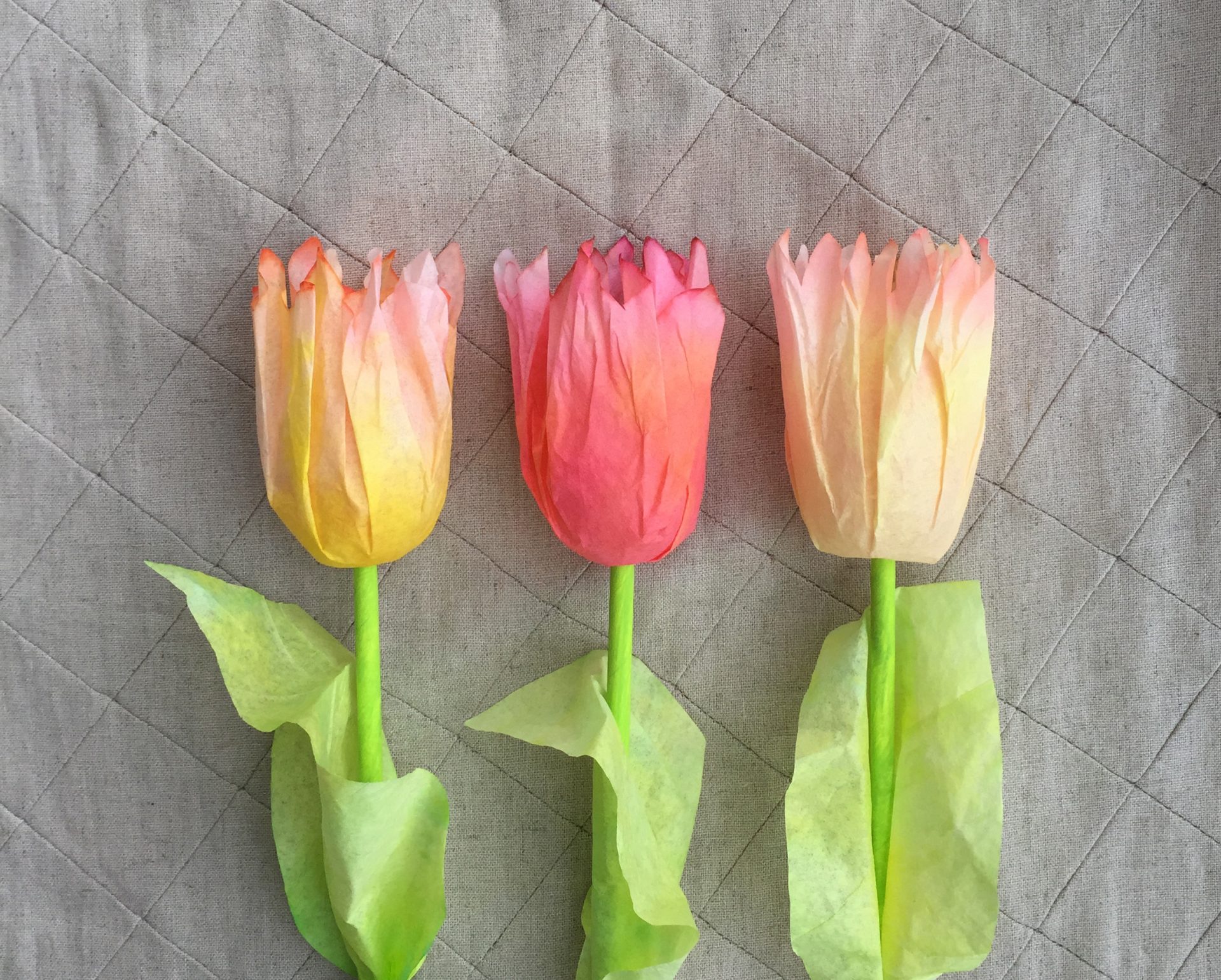 Egg-cellent Spring Coffee Filter Tulips - Cobble and Moss