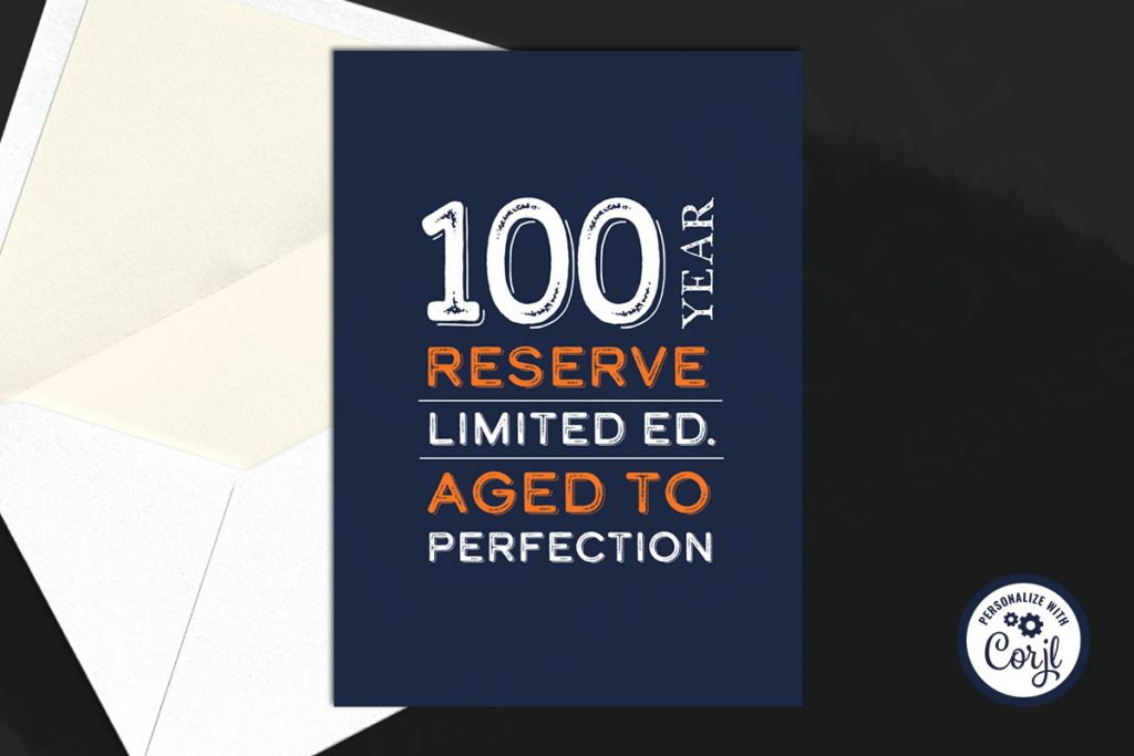 Aged to Perfection-100th Birthday Greeting Card | PRINT FROM HOME ...